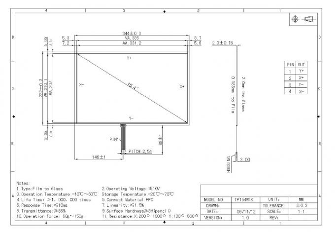 4W RTP 15" 15.4" 15.6" Lcd Touch Screen Panel With Anti-Glare And Usb ...